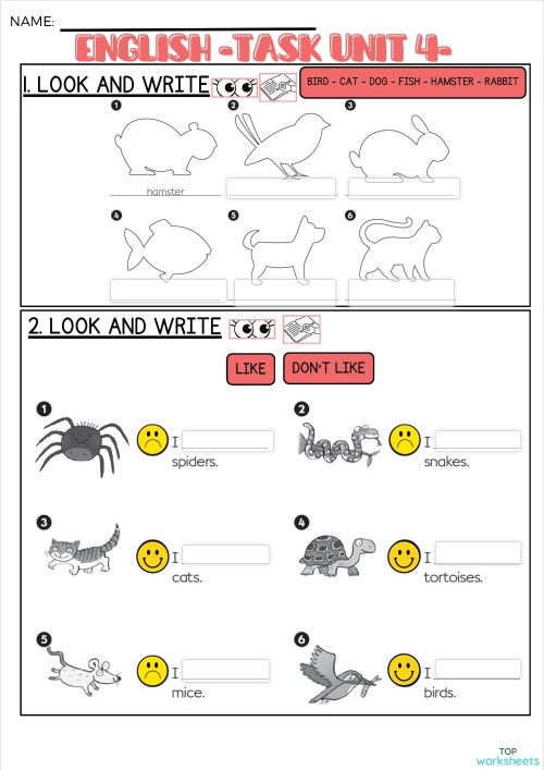 ENGLISH TASK UNIT 4-1º. Interactive worksheet | TopWorksheets