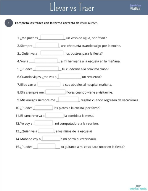 Objeto Directo e Indirecto (frases y preguntas). Ficha interactiva | TopWorksheets