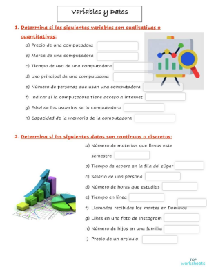 Variables y Datos. Ficha interactiva | TopWorksheets