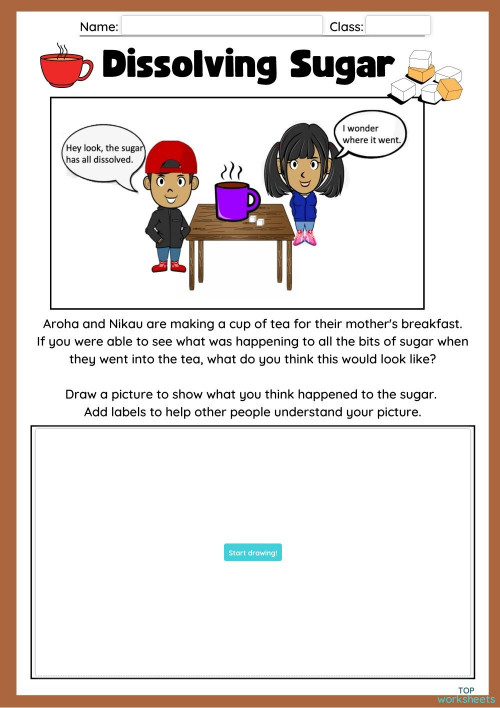 Dissolving Sugar. Interactive worksheet | TopWorksheets