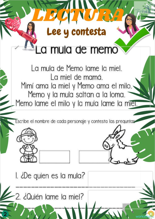 Lectura con "m,p,l"_Mtra. Faby. Ficha interactiva | TopWorksheets