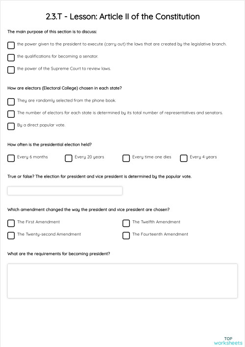 Government: interactive worksheets and online exercises | TopWorksheets