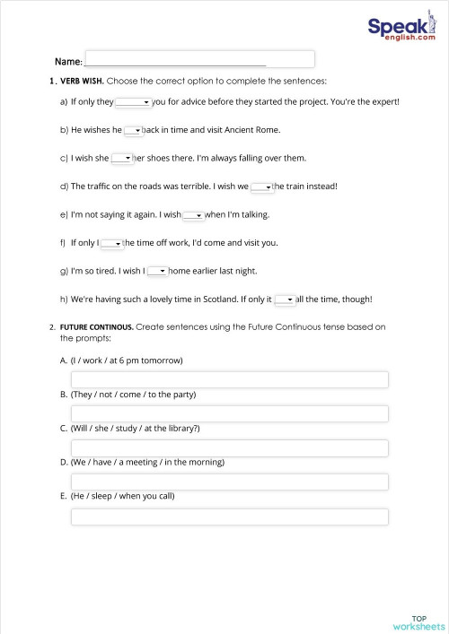 Intermediate 3 - Exam. Interactive worksheet | TopWorksheets