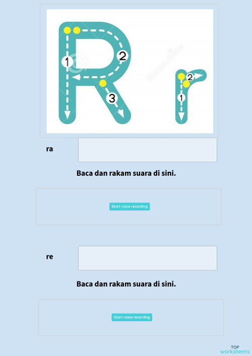 konsonan r. Interactive worksheet | TopWorksheets