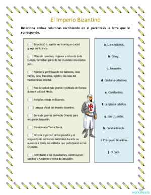 Imperio Bizantino. Ficha interactiva | TopWorksheets
