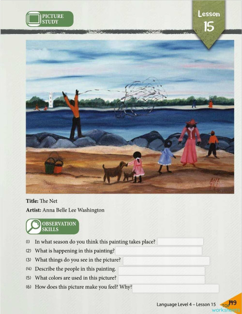 Lesson 15: Picture Study Pg 149. Interactive worksheet | TopWorksheets
