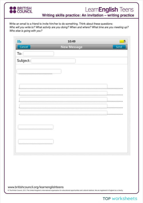 writing. Interactive worksheet | TopWorksheets