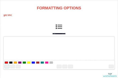 FORMATTING OPTIONS. Interactive worksheet | TopWorksheets