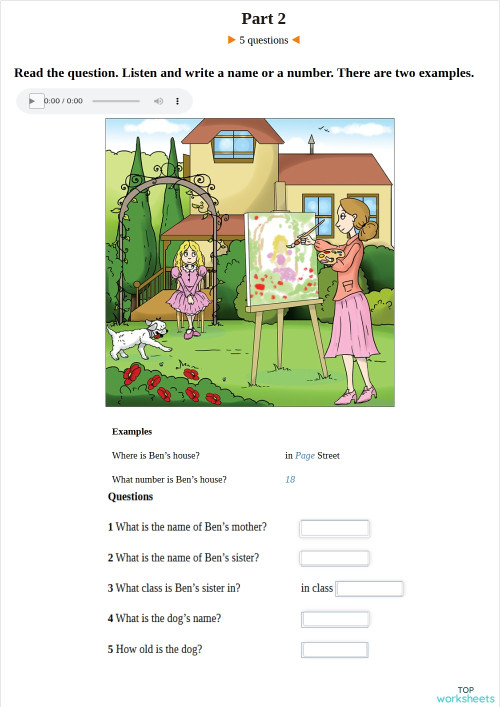 SKILLS BUILDER FOR YOUNG LEARNERS STARTERS 2 UNIT 5 Listening Part 2 ...