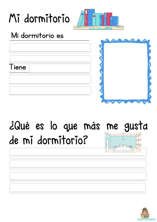 Mi dormitorio es.... Ficha interactiva | TopWorksheets