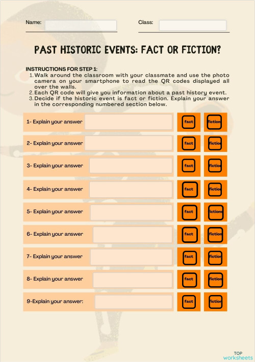 Past historic events: fact or fiction?. Ficha interactiva | TopWorksheets