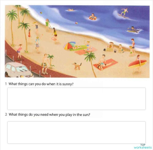 Fun in the sun part 1. Interactive worksheet | TopWorksheets