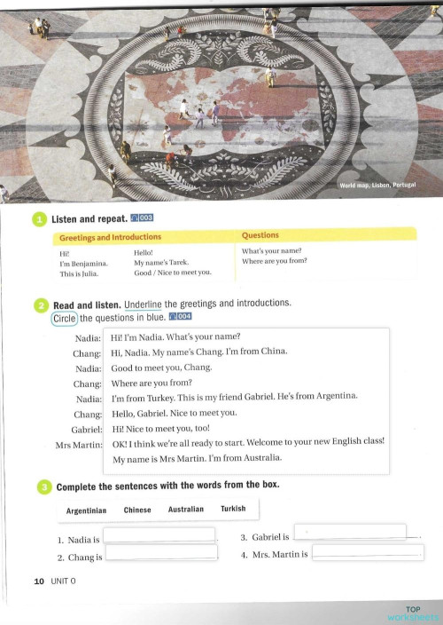 First class. Interactive worksheet | TopWorksheets