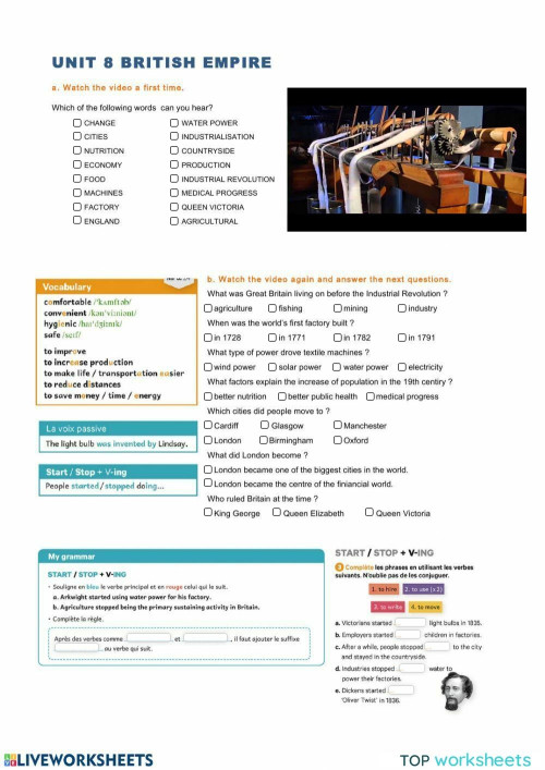 British empire page 3. Interactive worksheet | TopWorksheets