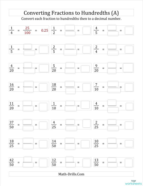 Fractions: interactive worksheets and online exercises | TopWorksheets