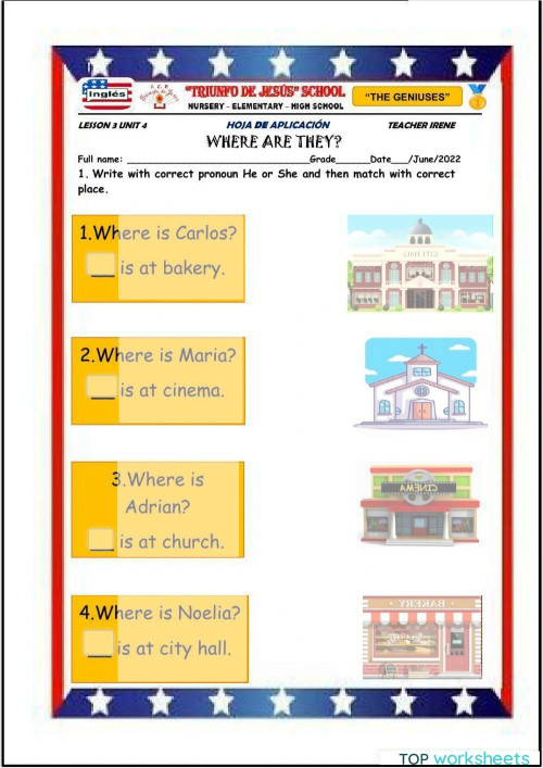 Places. Interactive worksheet | TopWorksheets