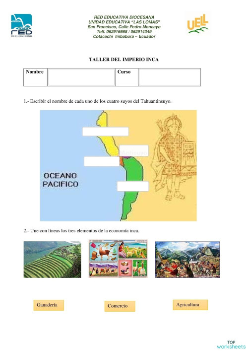 Taller del Imperio Inca. Ficha interactiva | TopWorksheets