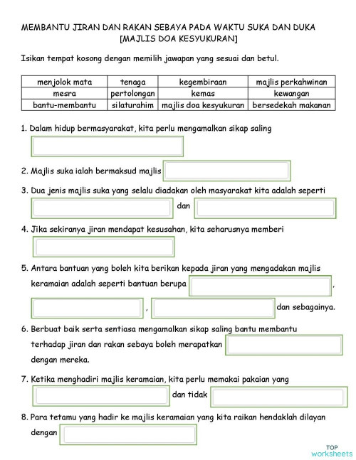 Mib Tahun 3 Wk 10 Interactive Worksheet Topworksheets