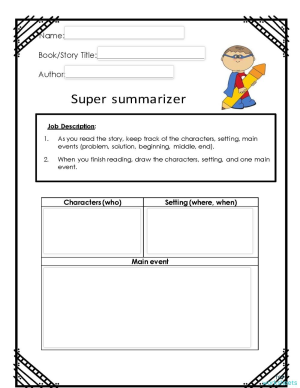 LC - Super Summarizer. Interactive worksheet | TopWorksheets