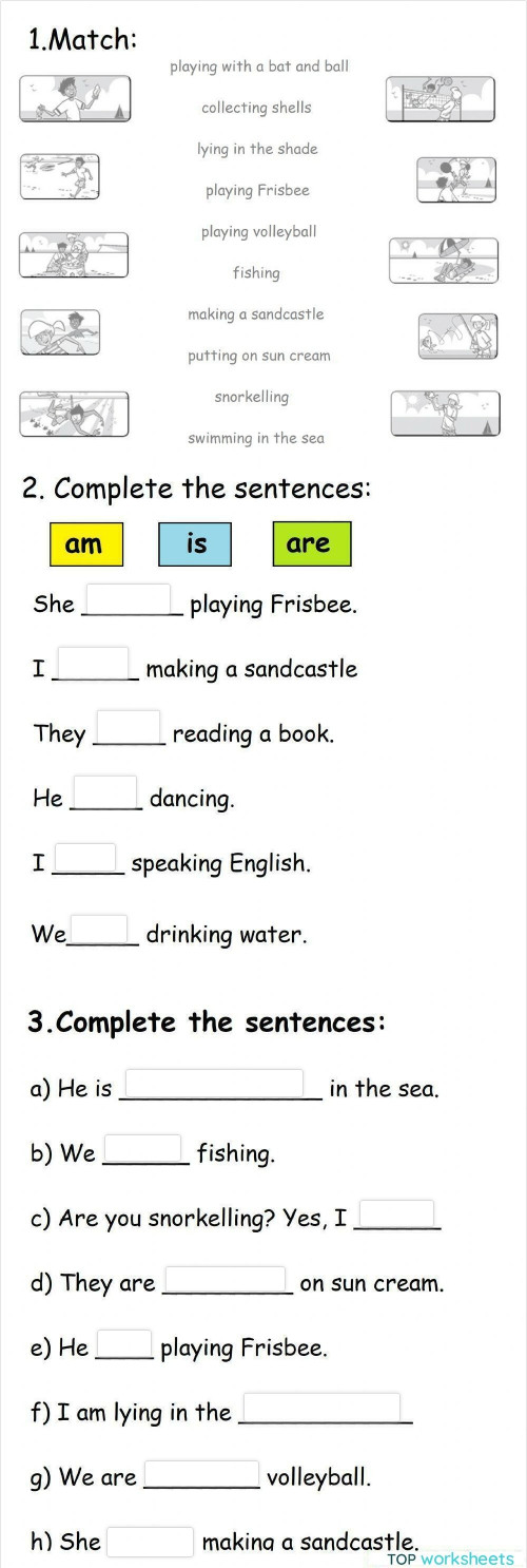 Tiger 3 - Unit 6 - Beach II. Interactive worksheet | TopWorksheets