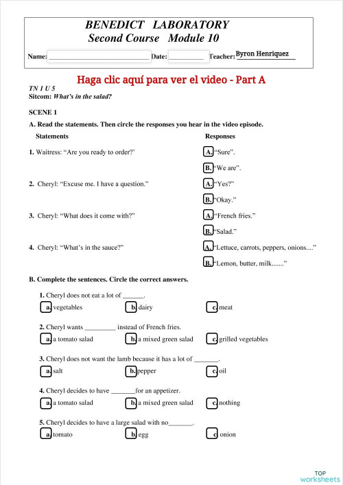 English language: interactive worksheets and online exercises | TopWorksheets