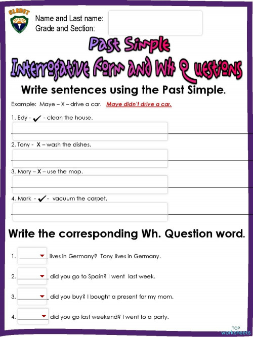 5th.grade. Review Grammar 8. Pract. Act.. Interactive worksheet ...