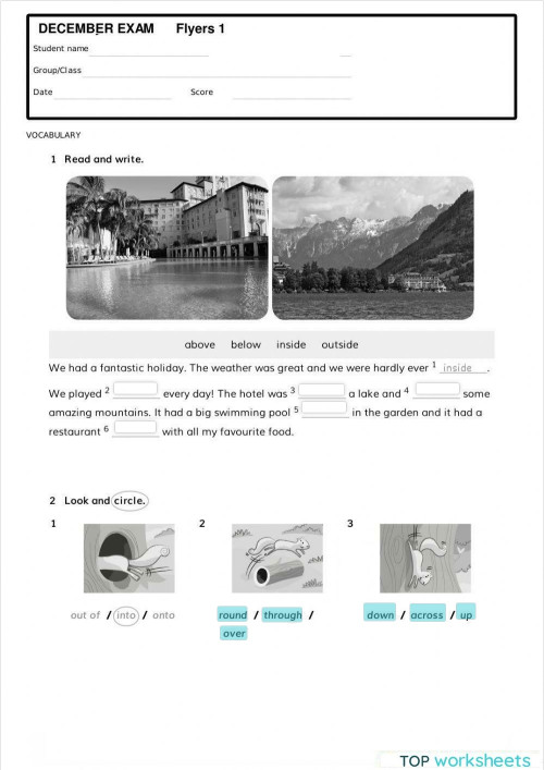 Flyers- Test 1. Interactive worksheet | TopWorksheets