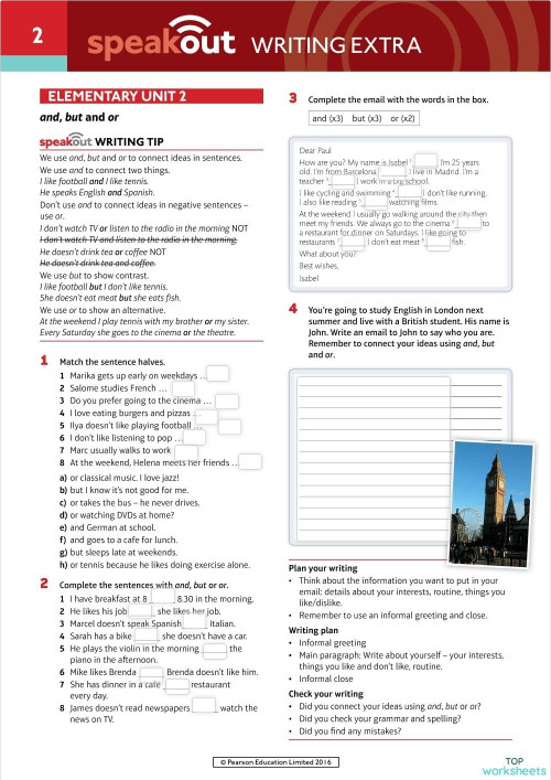 and, but, or. Interactive worksheet | TopWorksheets