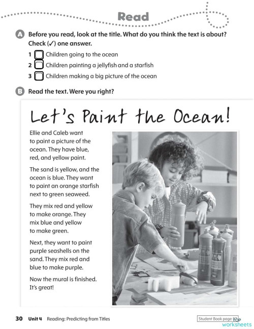 OD1 unit 4 WB Reading. Interactive worksheet | TopWorksheets