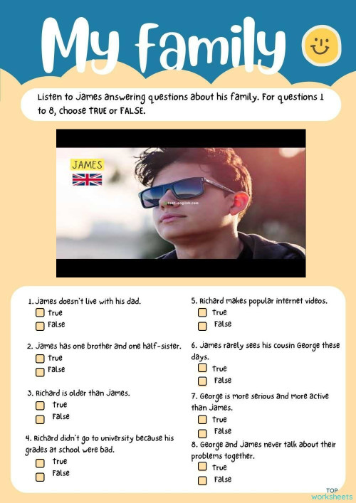 My family.. Interactive worksheet | TopWorksheets