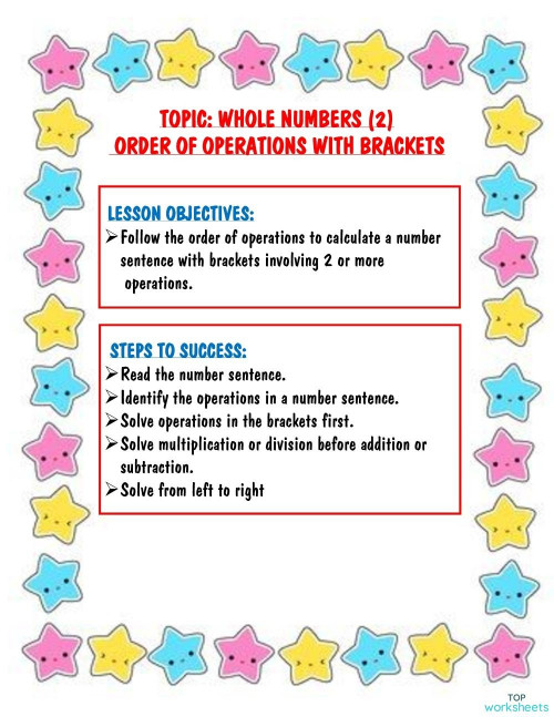 Yr 5 Order of Operations 7. Interactive worksheet | TopWorksheets