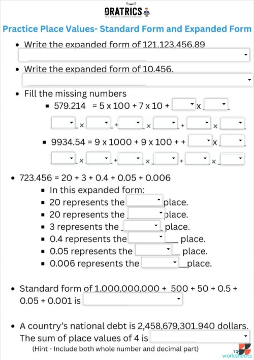 Place Value 7. Interactive worksheet | TopWorksheets