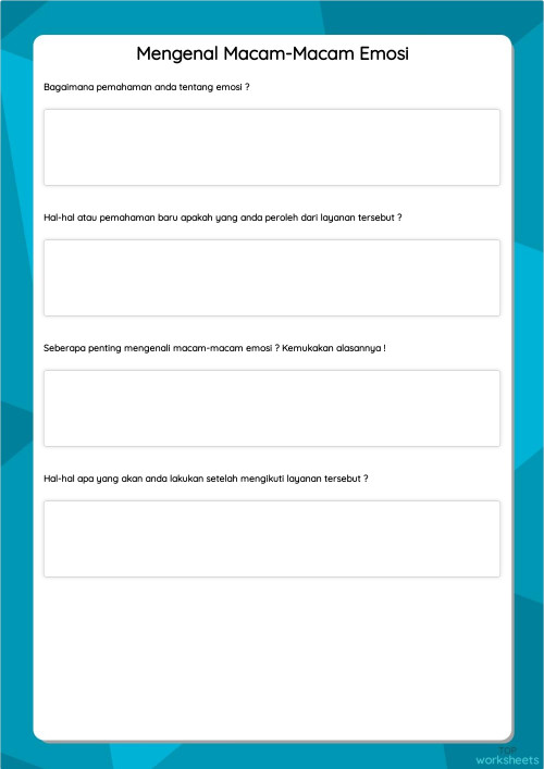 Mengenal Macam-Macam Emosi. Interactive worksheet | TopWorksheets