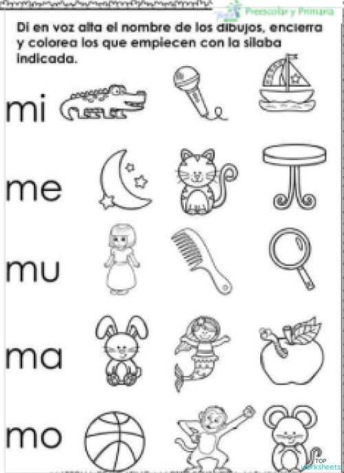 Silabas con Mm. Ficha interactiva | TopWorksheets