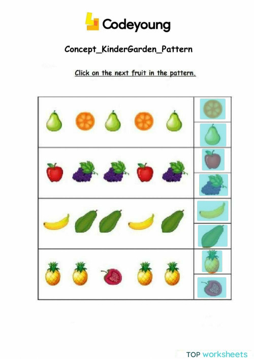 Picture patterns. Interactive worksheet | TopWorksheets