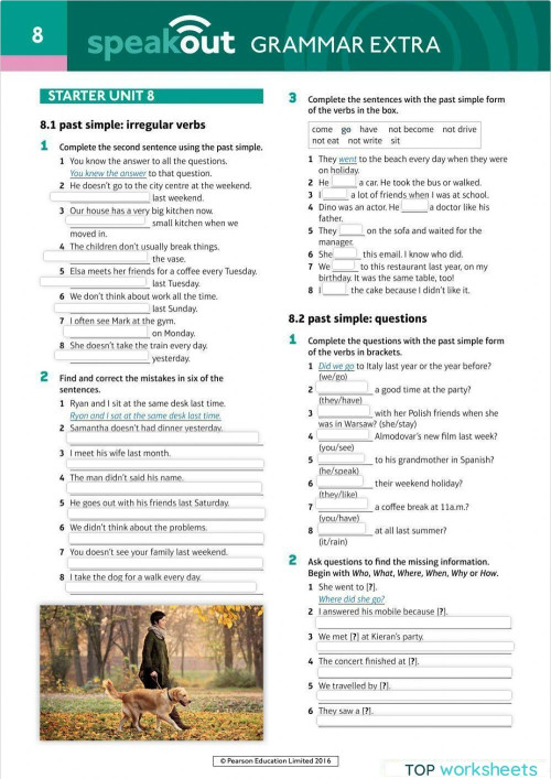 Speakout Grammar Extra Starter Unit 8. Interactive worksheet ...