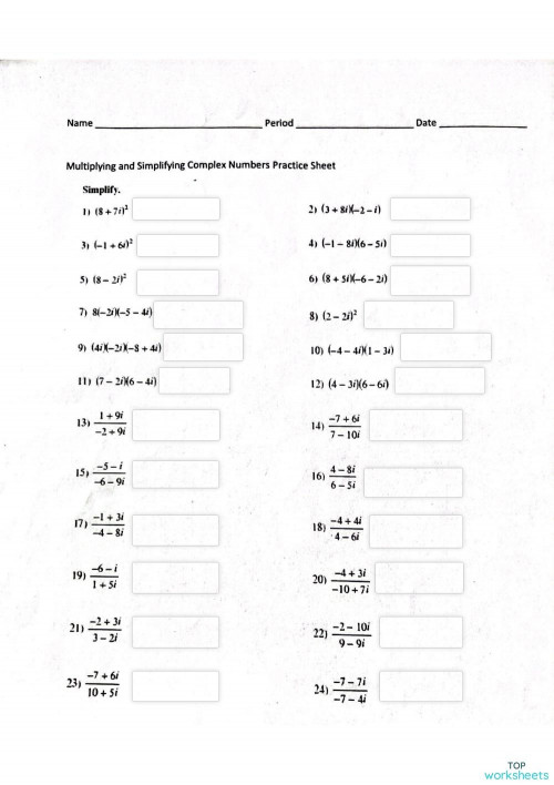 Algebra: interactive worksheets and online exercises | TopWorksheets