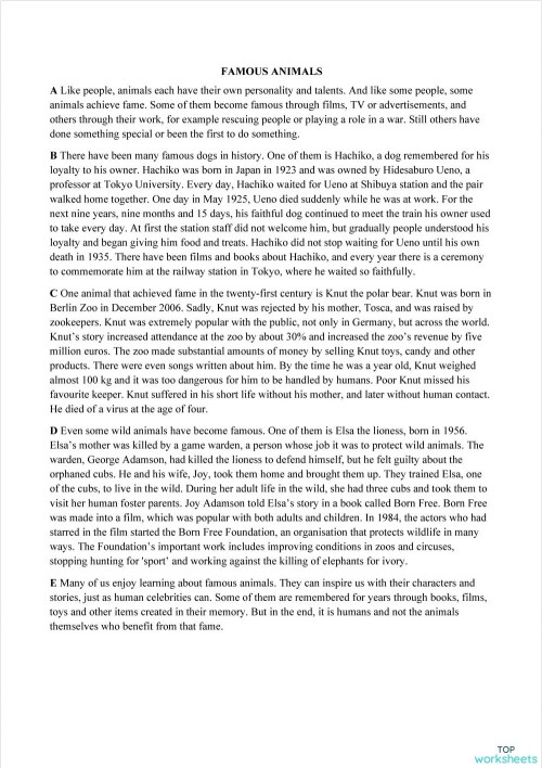 Up1 Final Reading. Interactive worksheet | TopWorksheets