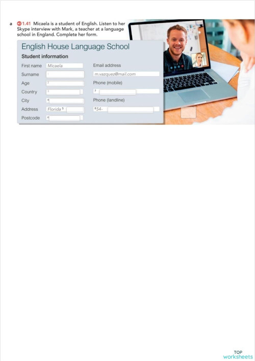 English House Language School. Interactive worksheet | TopWorksheets