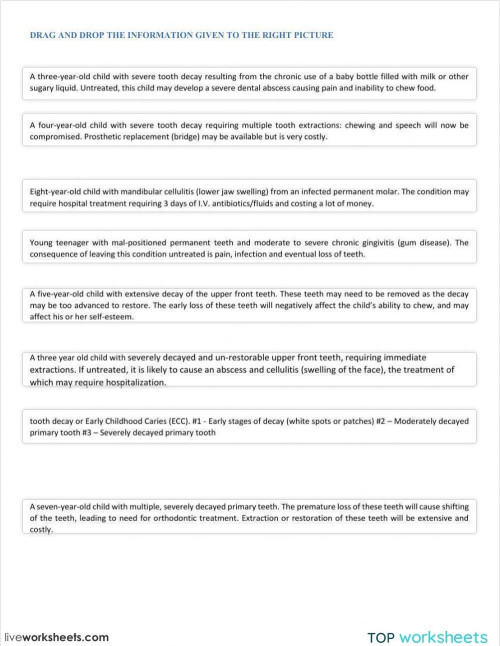 Pediatric cases. Interactive worksheet | TopWorksheets