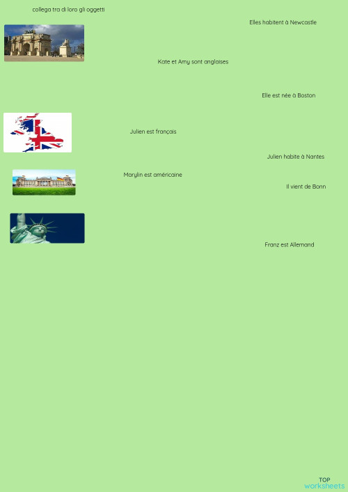 les nationalités. Fiche interactive | TopWorksheets