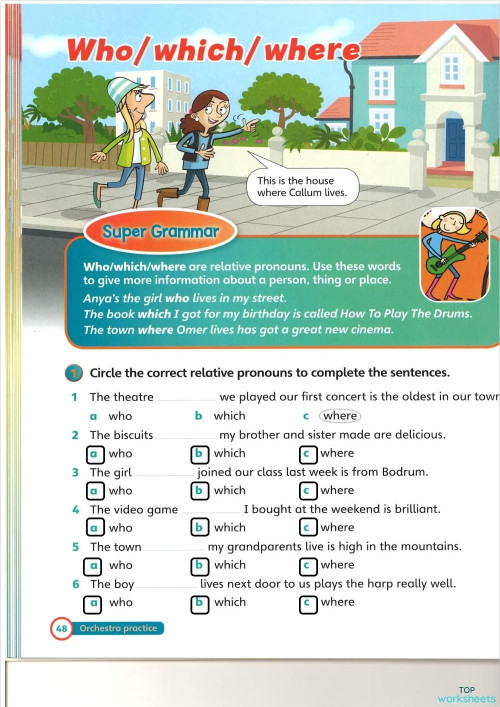 Unit 7- Relative pronouns - Who/Which/Where. Interactive worksheet ...