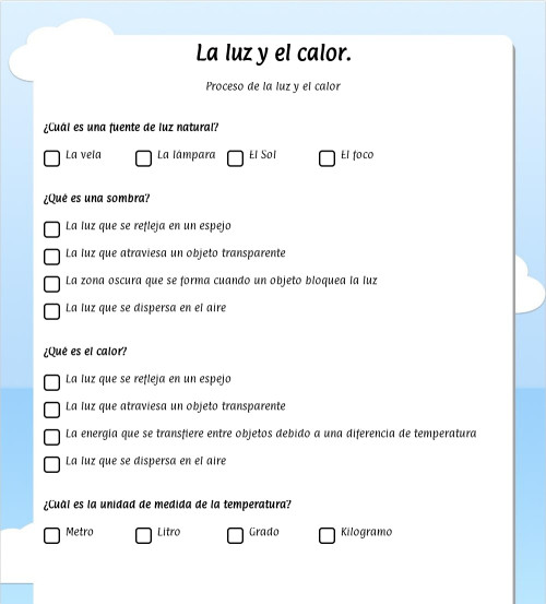 La Luz Y El Calor Ficha Interactiva Topworksheets