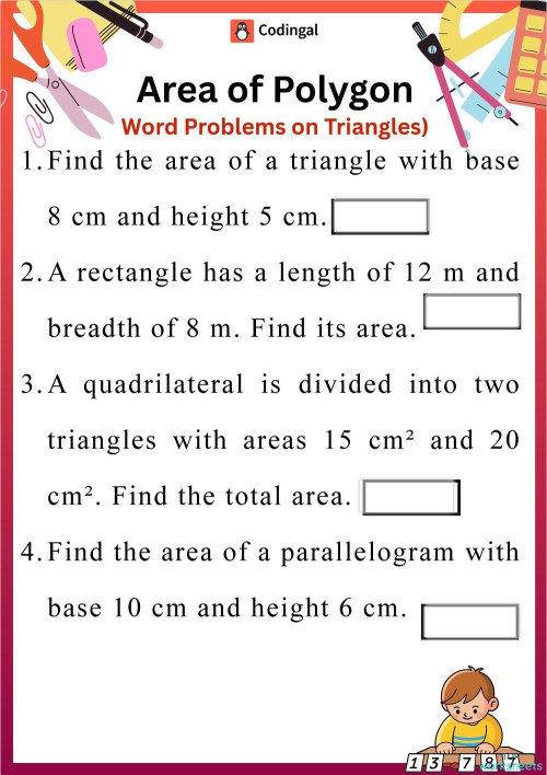 M_G07M15L54_WA01_Area of Polygons. Interactive worksheet | TopWorksheets