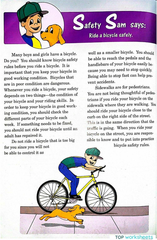 Safety Sam Says. Interactive worksheet | TopWorksheets