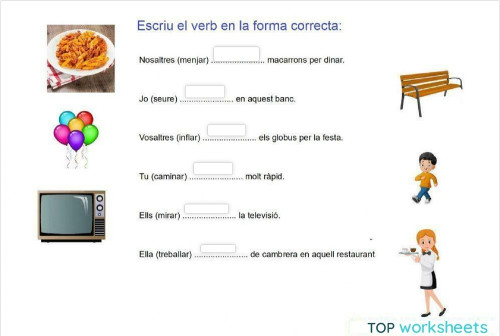 Verb. Fitxa interactiva | TopWorksheets