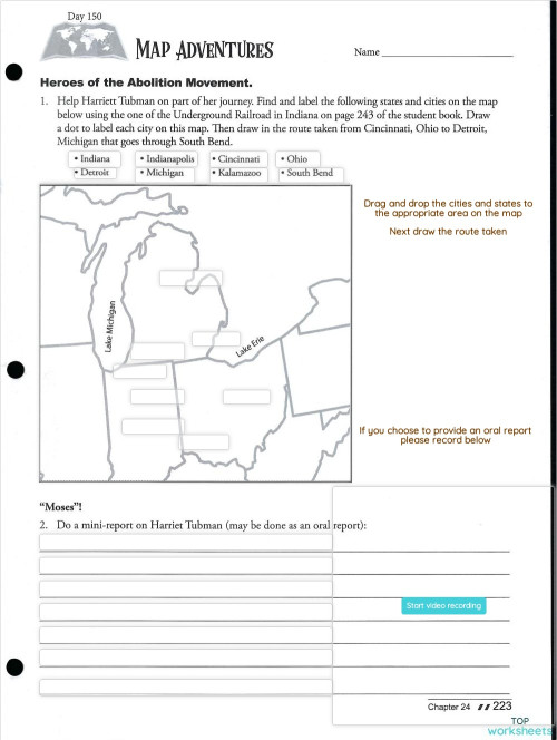 Chapter 24: Pg 223-224 Map Adventures. Interactive worksheet ...