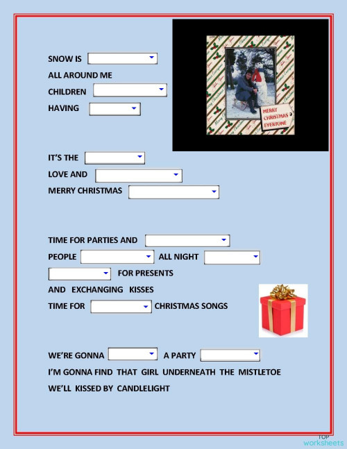 CHRISTMAS SONG. ACTIVITY V. Interactive worksheet | TopWorksheets