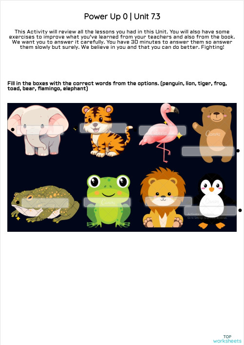 Power Up 0 | Unit 7.3. Interactive worksheet | TopWorksheets