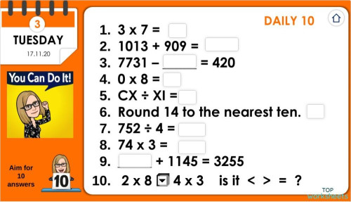 5 A Day: interactive worksheets and online exercises | TopWorksheets